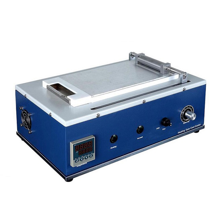 Mini tape casting coater with heated vacuum bed and pump