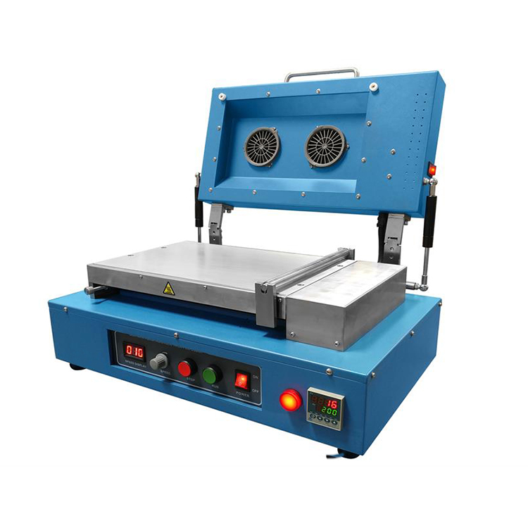 Mini tape casting coater with heated vacuum bed and pump